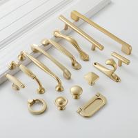China Modern European 128mm Invisible Aluminum Alloy Knob American Golden Door Handle for Wardrobe Drawers Furniture Handles Knobs for sale
