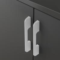 China Direct Metal Top Cabinet for Home Kitchen Use Black White Aluminum Handle Bullet Head Wardrobe Door Bedroom Living Room for sale