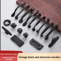 China Solid Black Modern European Stainless Steel Alloy Solid Handle for Cabinet Shoe Door Surface Mounting Furniture Hardware for sale