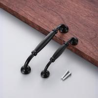 China Solid Black Modern European Stainless Steel Alloy Solid Handle for Cabinet Shoe Door Surface Mounting Furniture Hardware for sale