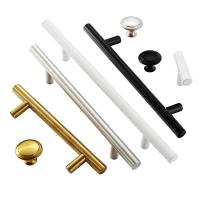 China Modern Minimalist American-Style Stainless Steel Furniture Handle Knob Gold Finish Black Brushed Finish White Shape 22mm Height for sale