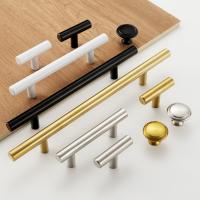 China Modern Minimalist American-Style Stainless Steel Furniture Handle Knob Gold Finish Black Brushed Finish White Shape 22mm Height for sale