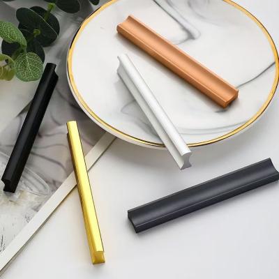 China Modern Simple Durable Gold-Colored Aluminum Alloy I-Shaped 16mm Furniture Knobs for Cabinet Wardrobe Drawer in Living Room for sale