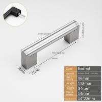 China Modern Fashion Simple Brushed Stainless Steel Black Handle Durable 29mm Height Living Room Furniture Door Knob Cabinet Wardrobe for sale