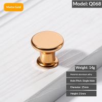 China Gold Black Single-Hole Aluminum Alloy Light Luxury Nordic Modern American-Style Furniture Handle for Cabinet Wardrobe Drawer for sale
