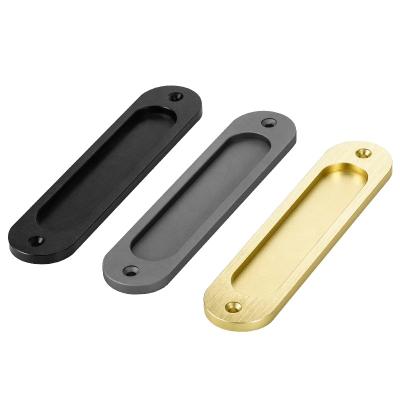 China Aluminum Modern Furniture Hidden Recessed Flush Pulls Handle for Wardrobe Cabinet Door Kitchen Dresser Living Room Use for sale