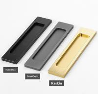 China Aluminum Modern Furniture Hidden Recessed Flush Pulls Handle for Wardrobe Cabinet Door Kitchen Dresser Living Room Use for sale