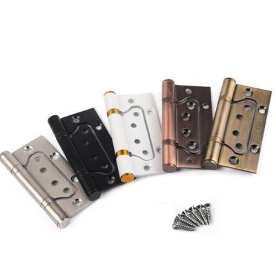 China Modern Hotel Stainless Steel Letter Hinges 90 Degree Opening 3mm Thickness Silent No Slotting Required Wooden Door Hardware for sale