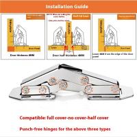 China Modern Design Stainless Steel Soft Closing No-Slot Cabinet Door Hardware Set No-Drill Wardrobe Hinge Spring Complete Toggle 35mm for sale