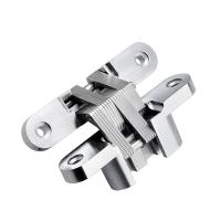 China Modern Concealed Zinc-Alloy Wooden Door Cross Hinge Invisible Opening Hidden Window Door Frames 180 Degree Opening Elegant for sale
