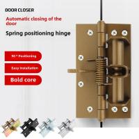 China 4-Inch Modern Stainless Steel Automatic Door Closer Hinge Self-Closing Invisible Hidden 90-Degree Door Simple Door Window Hinges for sale