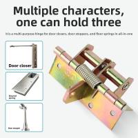 China 4-Inch Modern Stainless Steel Automatic Door Closer Hinge Self-Closing Invisible Hidden 90-Degree Door Simple Door Window Hinges for sale