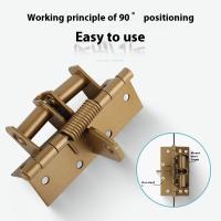 China 4-Inch Modern Stainless Steel Automatic Door Closer Hinge Self-Closing Invisible Hidden 90-Degree Door Simple Door Window Hinges for sale