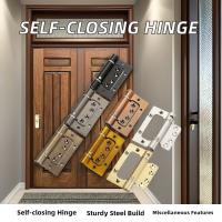 China Adjustable Contemporary Modern Soft Close Stainless Steel Satin Finish 3mm Thickness 8 Hole Self-Closing Door Hinge 180 Degrees for sale