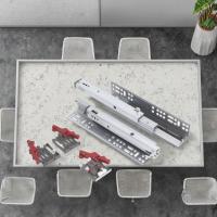 China Iron Material 45mm Wide 3-Fold Contemporary Sliding Drawer Soft Close Push Open Rebound Hidden Telescopic Track Bedroom Slides for sale
