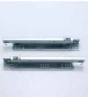 China Iron Material 45mm Wide 3-Fold Contemporary Sliding Drawer Soft Close Push Open Rebound Hidden Telescopic Track Bedroom Slides for sale