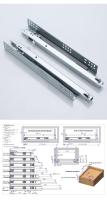 China Iron Material 45mm Wide 3-Fold Contemporary Sliding Drawer Soft Close Push Open Rebound Hidden Telescopic Track Bedroom Slides for sale