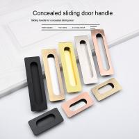 China Modern Simple 96mm Zinc Alloy Push-Pull Sliding Cabinet Invisible Hidden Handle Embedded Slotted Door for Dresser Wardrobe for sale
