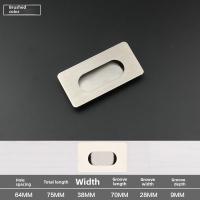 China Modern Simple 96mm Zinc Alloy Push-Pull Sliding Cabinet Invisible Hidden Handle Embedded Slotted Door for Dresser Wardrobe for sale