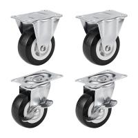 China Factory Direct 1.25inch Black PVC Universal Wheel Caster Light Brake Steering for Living Room Furniture for sale