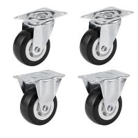 China Factory Direct 1.25inch Black PVC Universal Wheel Caster Light Brake Steering for Living Room Furniture for sale