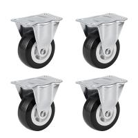 China Factory Direct 1.25inch Black PVC Universal Wheel Caster Light Brake Steering for Living Room Furniture for sale