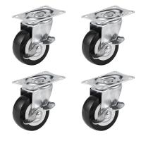 China Factory Direct 1.25inch Black PVC Universal Wheel Caster Light Brake Steering for Living Room Furniture for sale