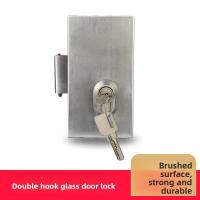 China Factory Direct Sale Stainless Steel Glass Door Lock for Sliding Door Double Opening Hook Engineering Hardware for Home Bathroom for sale
