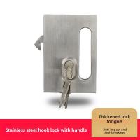 China Factory Direct Sale Stainless Steel Glass Door Lock for Sliding Door Double Opening Hook Engineering Hardware for Home Bathroom for sale