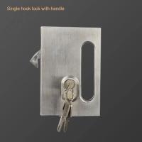 China Factory Direct Sale Stainless Steel Glass Door Lock for Sliding Door Double Opening Hook Engineering Hardware for Home Bathroom for sale