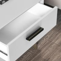 China Modern Simple T-shaped Head Stainless Steel Wardrobe Door Handle Large Black Cabinet Door with Silver Edge White Drawer Handle for sale