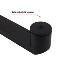 China Modern Black Matte L-Shaped Diagonal Anti-Collision Bathroom Glass Door Handle Stainless Steel Handrail Wood Iron Shower for sale