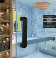 China Modern Black Matte L-Shaped Diagonal Anti-Collision Bathroom Glass Door Handle Stainless Steel Handrail Wood Iron Shower for sale
