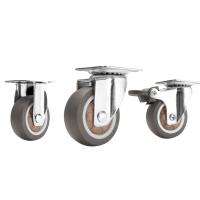 China Silent Rigid TPR Rubber Furniture Casters Swivel Ball Bearing Wheels for Office & Hospitals Trolleys Kitchen/Workshop Use for sale