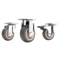 China Silent Rigid TPR Rubber Furniture Casters Swivel Ball Bearing Wheels for Office & Hospitals Trolleys Kitchen/Workshop Use for sale