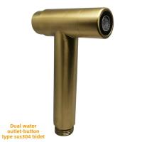 China 304 Stainless Steel Bidet Companion Set for Bathroom Pressure Boosting Flush Toilet Spray Gun Faucet Dual Outlet Angle Hand for sale