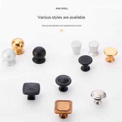 China Light Luxury Nordic Single Hole Door Handle Classic Modern American Gold Black Aluminum Alloy for Living Room Cabinets Closet for sale