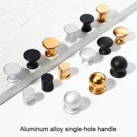 China Light Luxury Nordic Single Hole Door Handle Classic Modern American Gold Black Aluminum Alloy for Living Room Cabinets Closet for sale