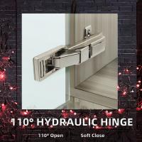 China Modern Design Frameless Glass Door Mirror Cabinet Hinge 110 Degree Hydraulic Iron Soft Closing for Bedroom Furniture for sale