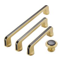 China Modern Nordic Style Luxury Stainless Steel Furniture Handles Dual Color Knobs Durable Living Room Cabinet Drawer Wardrobe for sale