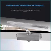 China Modern 90 Degree Positioning Opener Hydraulic Buffer Aluminum Alloy Steel Sliding Track Door Closer Anti-Theft for Hotels for sale