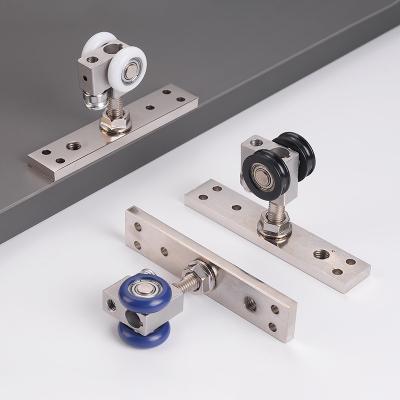 China Heavy-Duty Stainless Steel Silent Pulley Folding Sliding Door Hinge Nylon Pulley Track Wooden Door Window Hinges for sale