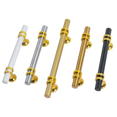China Nordic Modern Simple Stainless Steel Furniture Handle Black Gold Finish for Drawer Wardrobe Cabinet Door in Living Room for sale