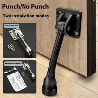 China Modern No-Drill Movable Square Door Stopper Easy Installation Anti-Collision Device Stainless Steel Zinc Alloy for Bedroom for sale