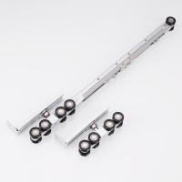 China Modern Two-Way Buffer Hanging Wheel Slide Rail Pulley Track Stainless Steel Wooden Sliding Door Window Rollers for Bathroom for sale