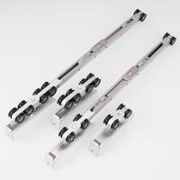 China Modern Two-Way Buffer Hanging Wheel Slide Rail Pulley Track Stainless Steel Wooden Sliding Door Window Rollers for Bathroom for sale