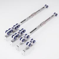 China Modern Two-Way Buffer Hanging Wheel Slide Rail Pulley Track Stainless Steel Wooden Sliding Door Window Rollers for Bathroom for sale
