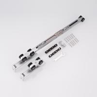 China Modern Two-Way Buffer Hanging Wheel Slide Rail Pulley Track Stainless Steel Wooden Sliding Door Window Rollers for Bathroom for sale