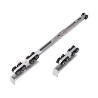 China Modern Two-Way Buffer Hanging Wheel Slide Rail Pulley Track Stainless Steel Wooden Sliding Door Window Rollers for Bathroom for sale