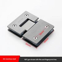 China Thickened 4mm 304 Stainless Steel 4-Hole Glass Door Hinge 90-Degree 180-Degree Folding for Bathroom Shower Room Modern Design for sale